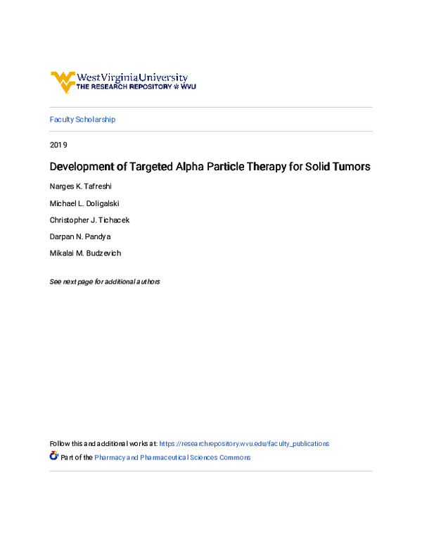 (PDF) Development of Targeted Alpha Particle Therapy for Solid Tumors