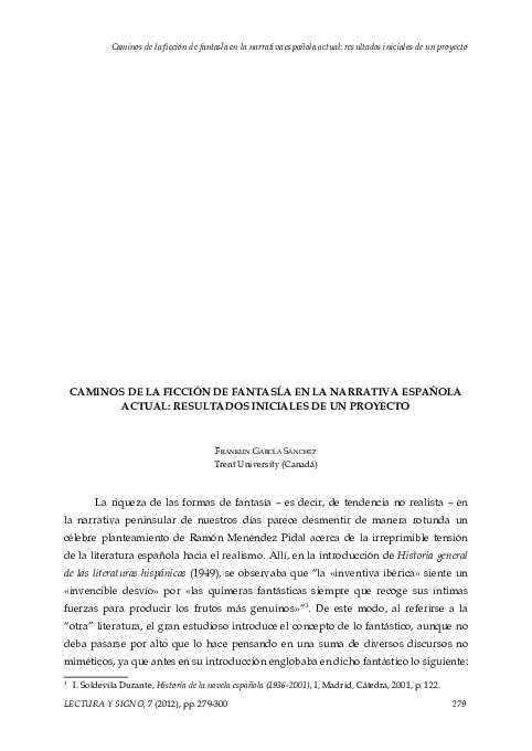 (PDF) Caminos de la ficción de fantasía en la narrativa española actual ...