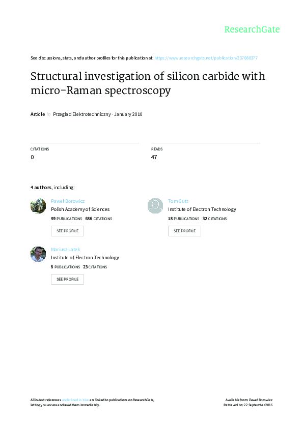 (PDF) Structural investigation of silicon carbide with micro-Raman ...