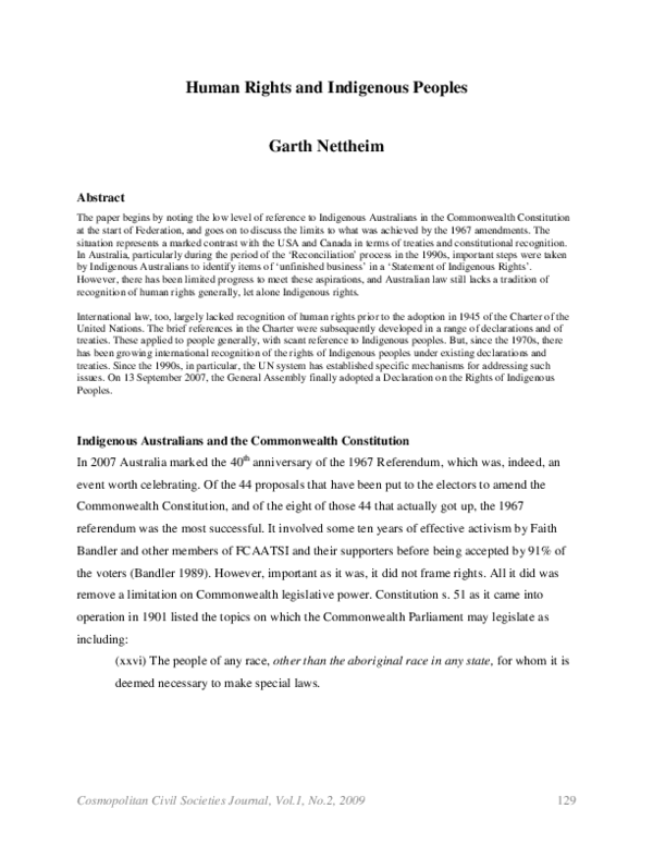 (PDF) Human Rights and Indigenous Peoples