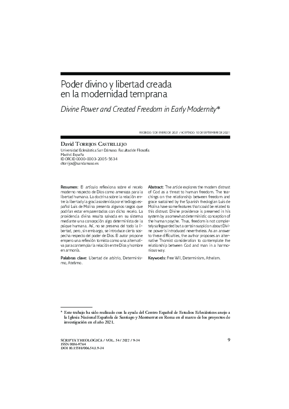 (PDF) Poder divino y libertad creada en la modernidad temprana - Divine ...