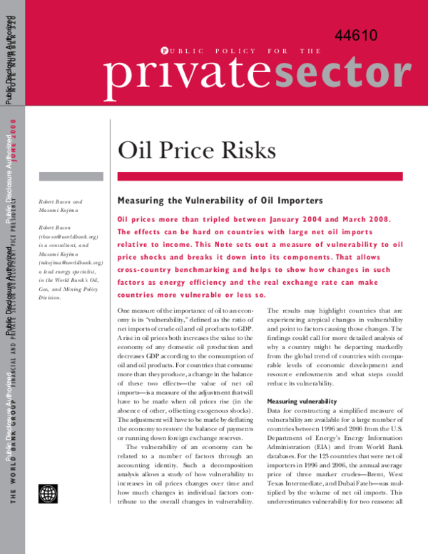 (PDF) Oil price risks