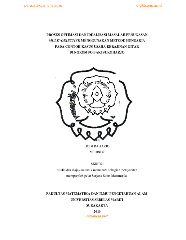 (PDF) Penggunaan Metode Assignment Dalam Meminimumkan Penugasan Biaya ...