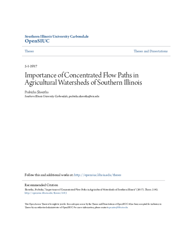 (PDF) Importance of Concentrated Flow Paths in Agricultural Watersheds ...