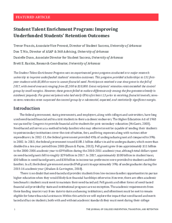 (PDF) Student Talent Enrichment Program