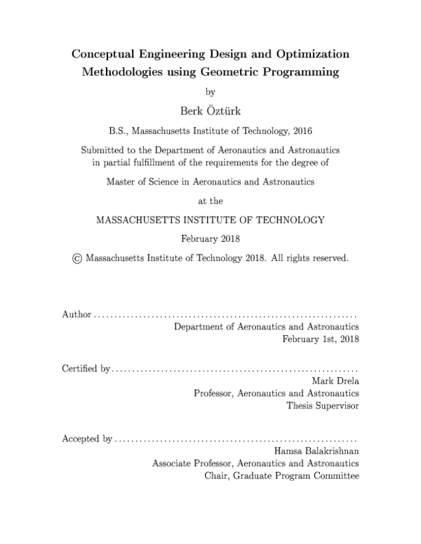 Pdf Conceptual Engineering Design And Optimization Methodologies Using Geometric Programming
