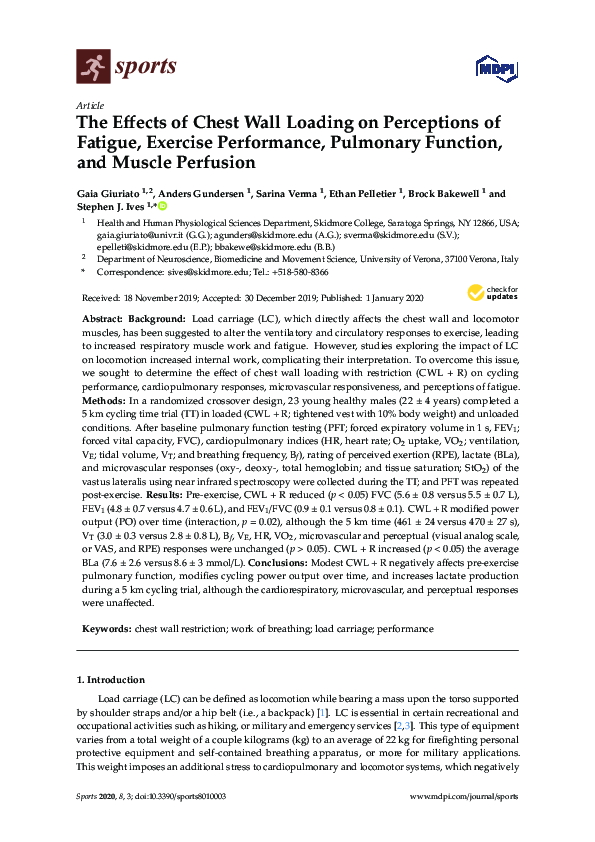 (PDF) The Effects of Chest Wall Loading on Perceptions of Fatigue ...