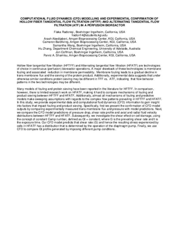 (PDF) Computational Fluid Dynamics (CFD) modelling and experimental ...