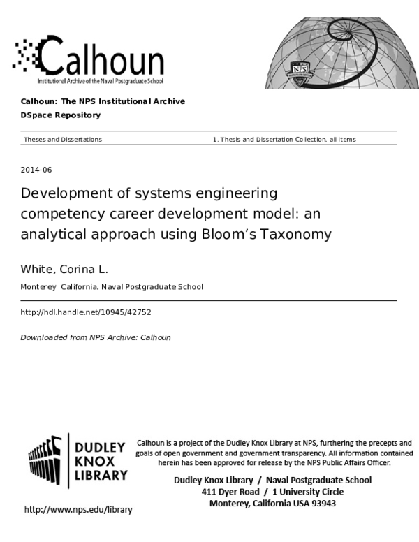 (PDF) Development of a Systems Engineering Competency Model Tool for ...
