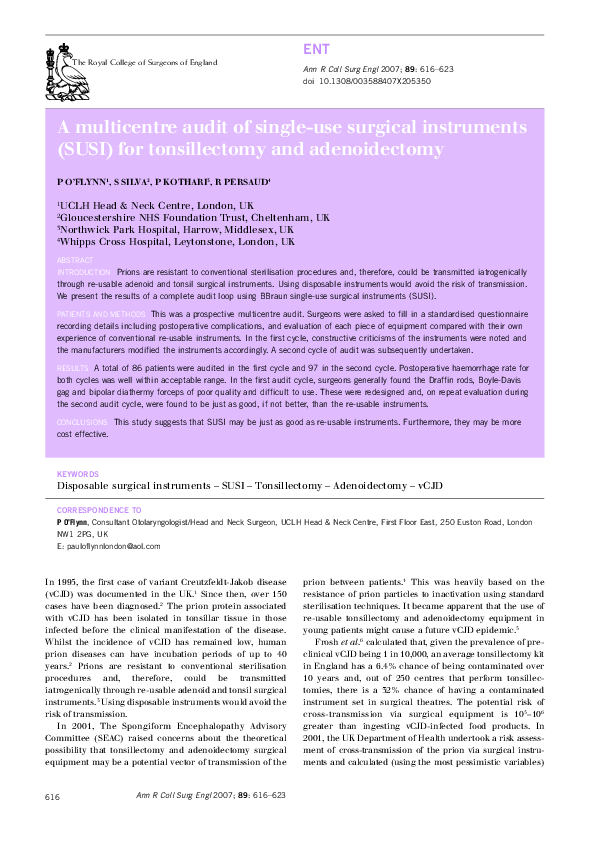 (PDF) A multicentre audit of single-use surgical instruments (SUSI) for ...