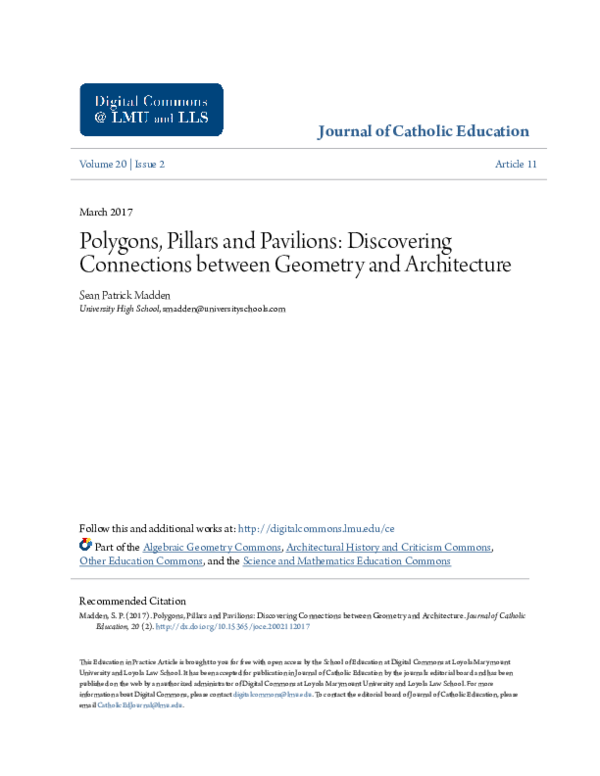 (PDF) Polygons, Pillars and Pavilions: Discovering Connections between ...