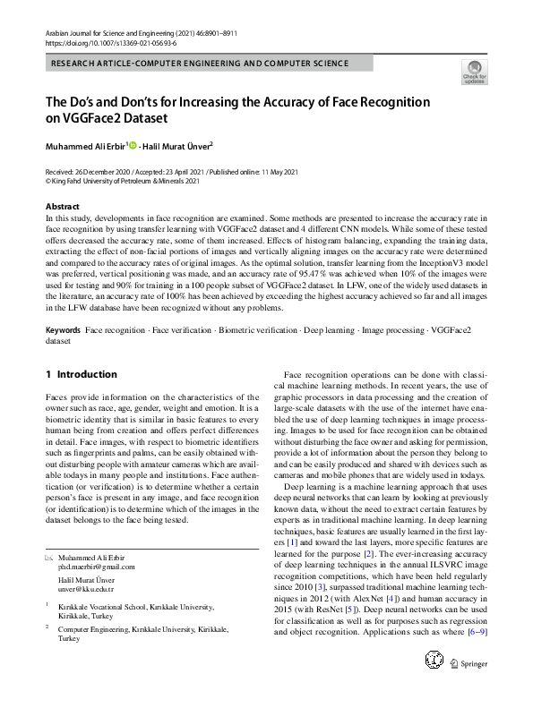 (PDF) The Do’s and Don’ts for Increasing the Accuracy of Face ...