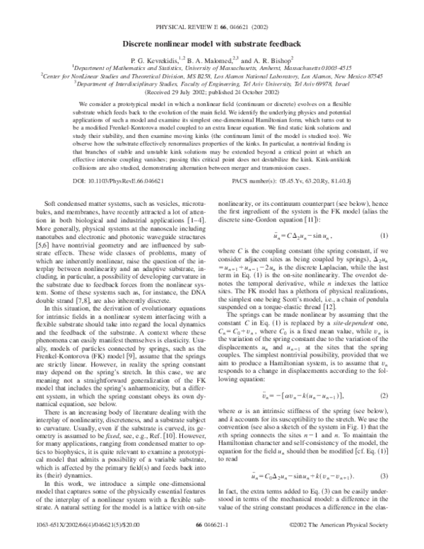 (PDF) Discrete nonlinear model with substrate feedback
