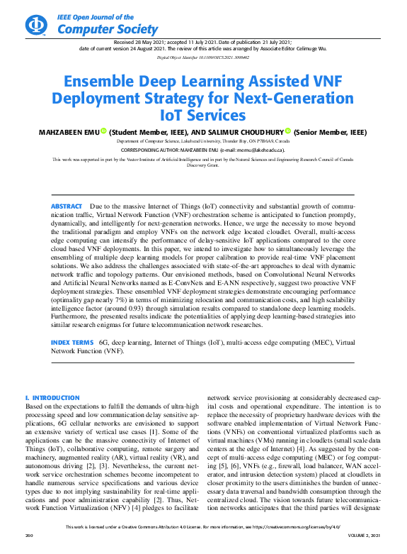 (PDF) Ensemble Deep Learning Assisted VNF Deployment Strategy for Next-Generation IoT Services