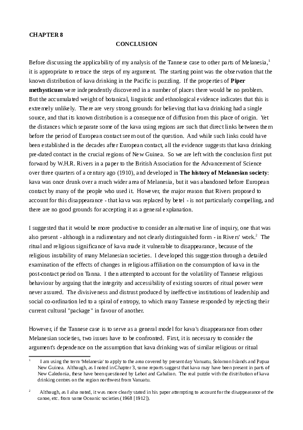 (PDF) Conclusion Ron Brunton The Abandoned Narcotic Kava and Cultural ...