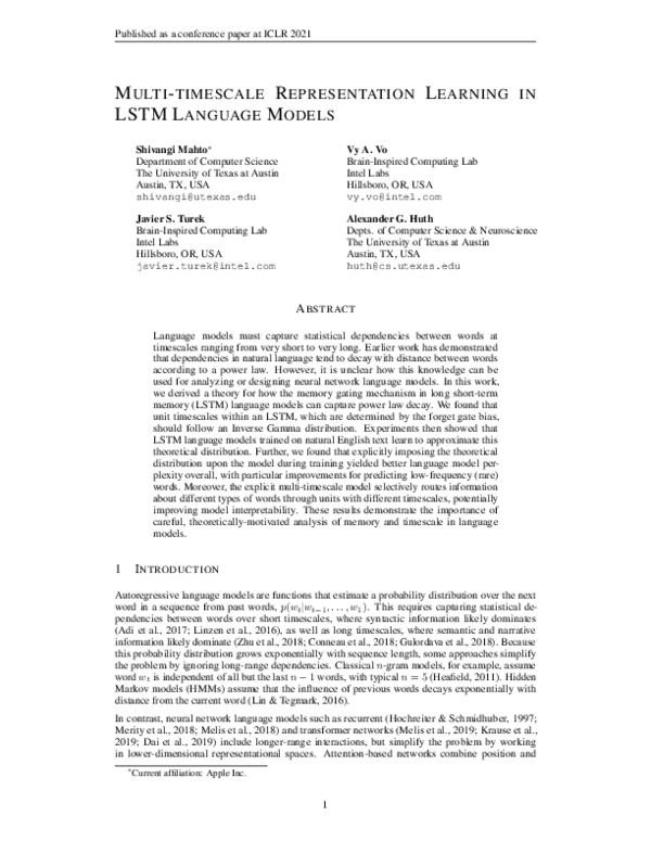 (PDF) LSTM Language Models