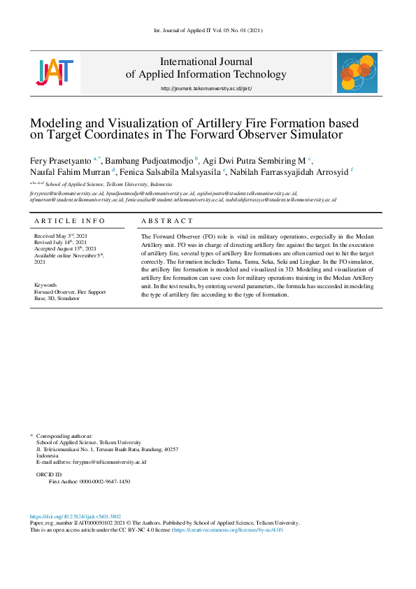 (PDF) Modeling and Visualization of Artillery Fire Formation based on ...