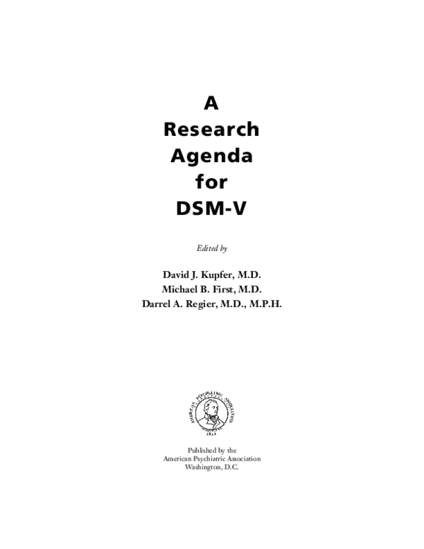 (PDF) Issues for DSM-V