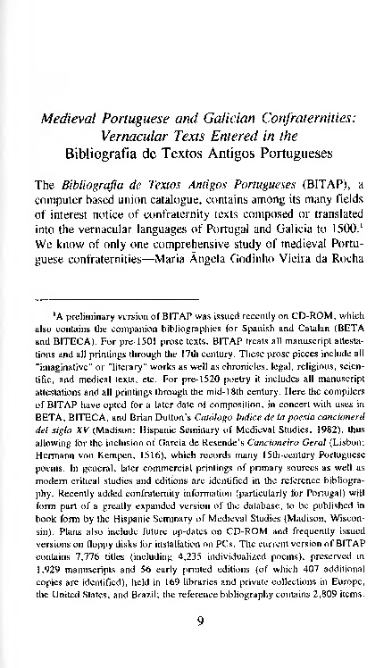 (PDF) Medieval Portuguese and Galician Confraternities: Vernacular ...