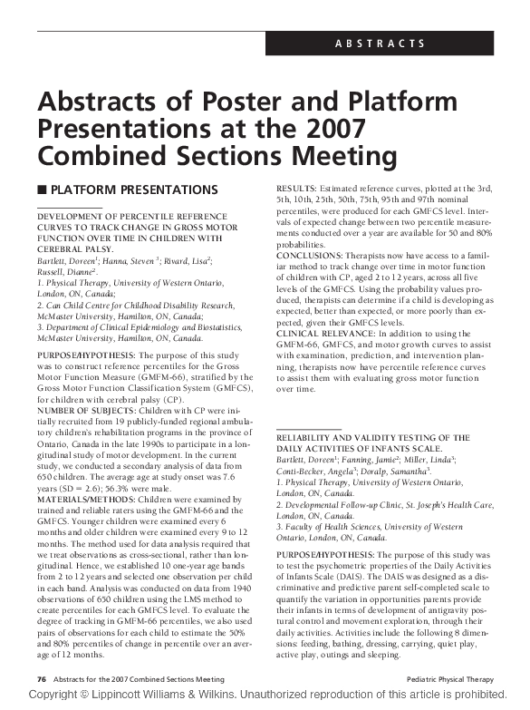 (PDF) Development of Percentile Reference Curves to Track Change in ...