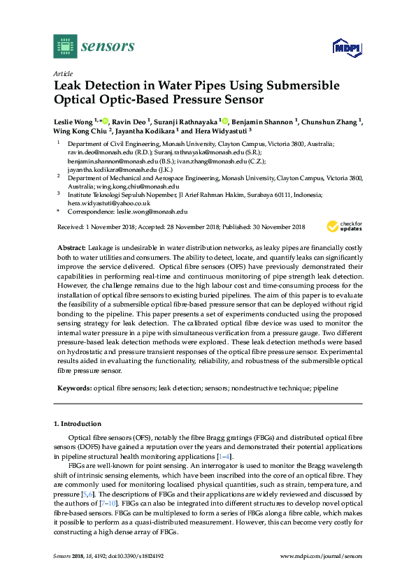 (PDF) Leak Detection in Water Pipes Using Submersible Optical Optic ...
