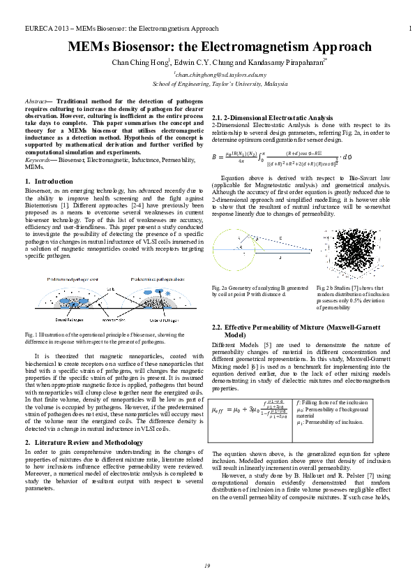 (PDF) EURECA 2013 – MEMs Biosensor : the Electromagnetism Approach 1 ...