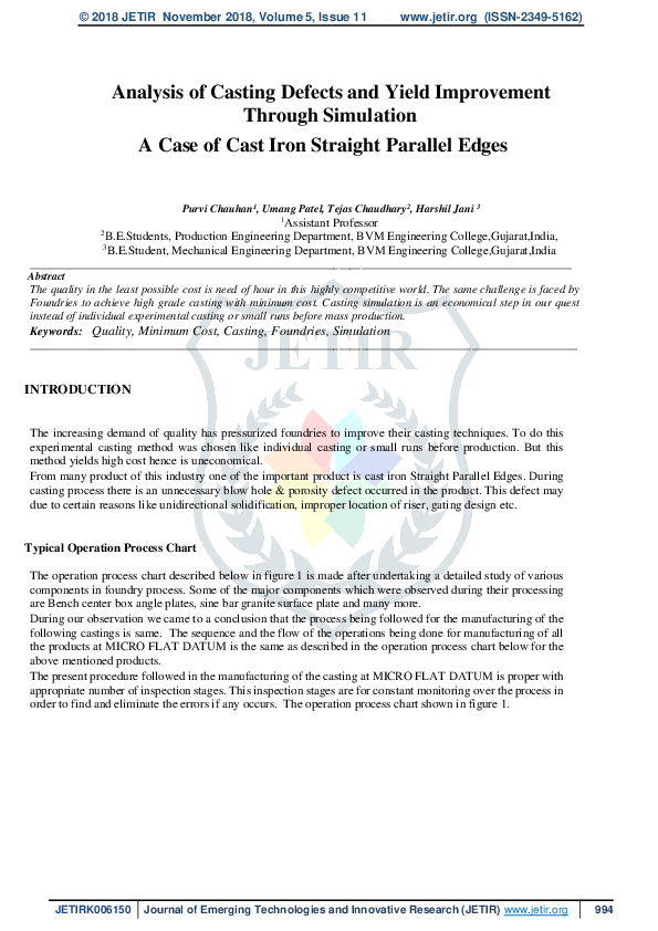 (PDF) Analysis of Casting Defects and Yield Improvement Through ...