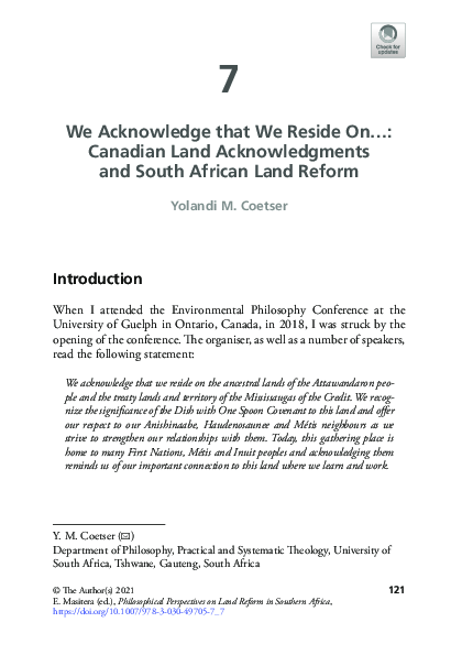 (PDF) We Acknowledge that We Reside On…: Canadian Land Acknowledgments ...