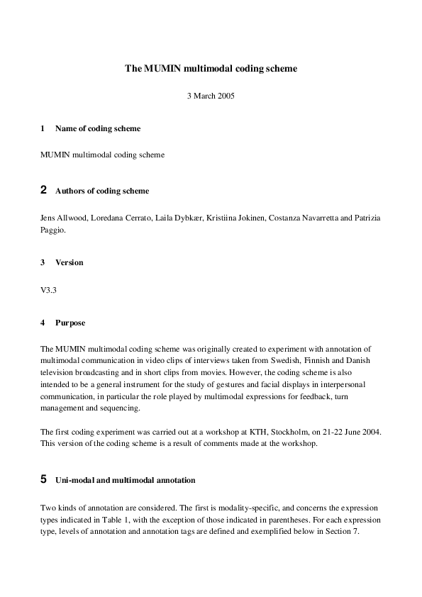 (PDF) The MUMIN multimodal coding scheme