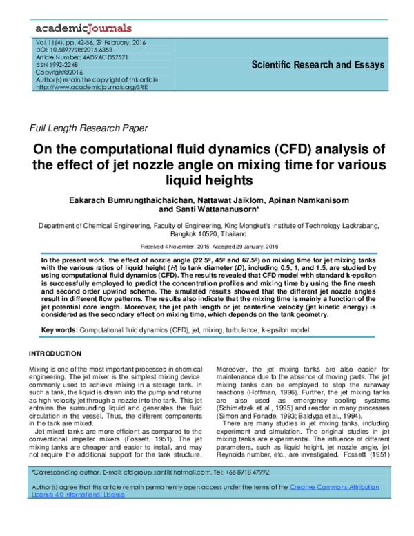 (PDF) On the computational fluid dynamics (CFD) analysis of the effect ...