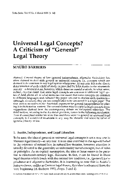 (PDF) Universal Legal Concepts? A Criticism of General Legal Theory