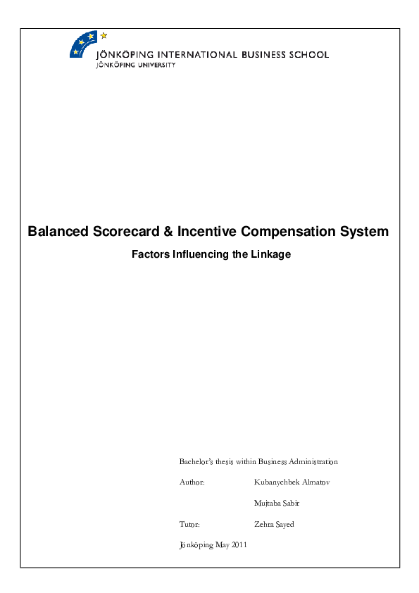 (PDF) Balanced Scorecard & Incentive Compensation System - Factors ...