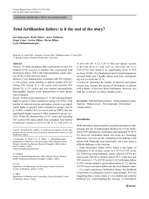 (PDF) Total fertilization failure: is it the end of the story?