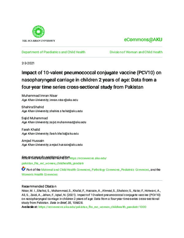 (PDF) Impact of 10-valent Pneumococcal Conjugate Vaccine (PCV10) on ...