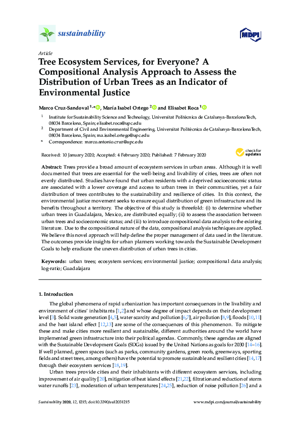(PDF) Tree Ecosystem Services, for Everyone? A Compositional Analysis ...