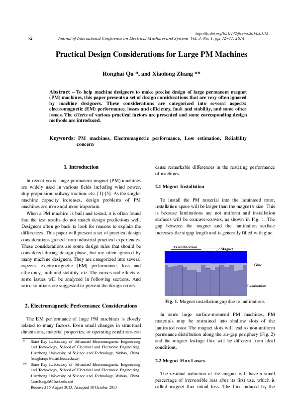 (PDF) Practical Design Considerations for Large PM Machines