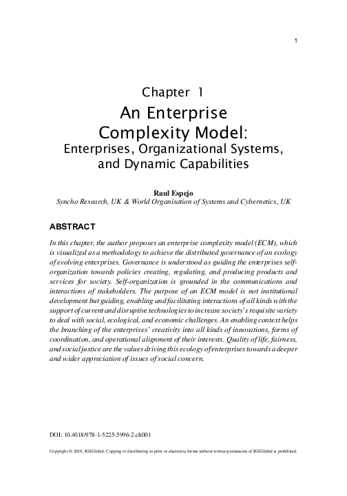 (PDF) An Enterprise Complexity Model