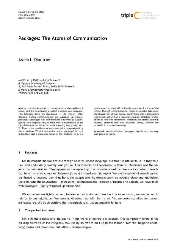 (PDF) CC: Creative Commons License, 2007. Packages: The Atoms of ...