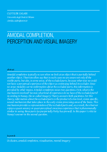 (PDF) Amodal Completion, Perception and Visual Imagery (PDF) Amodal Completion, Perception and Visual Imagery