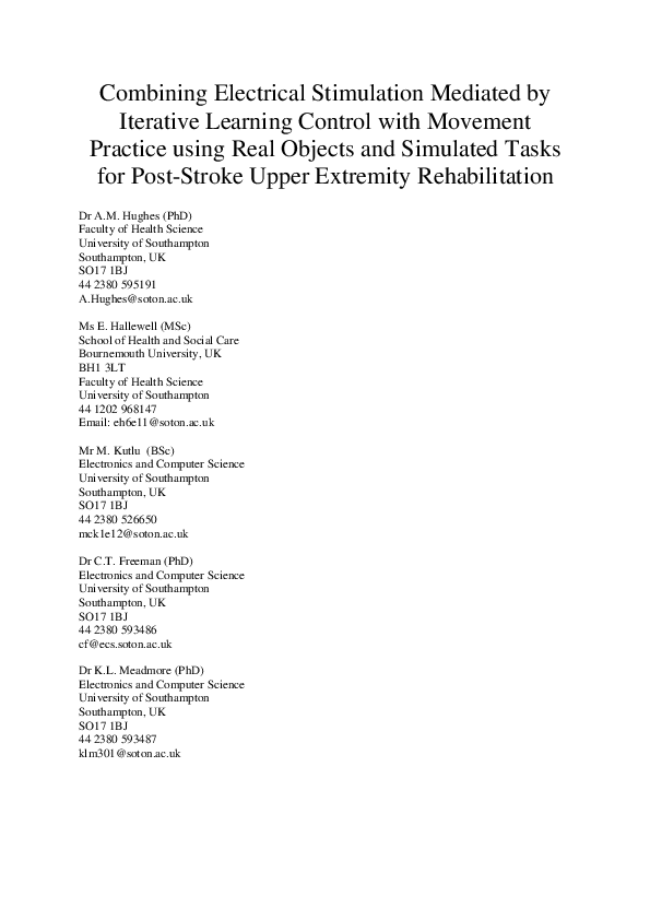 (PDF) Combining electrical stimulation mediated by iterative learning ...
