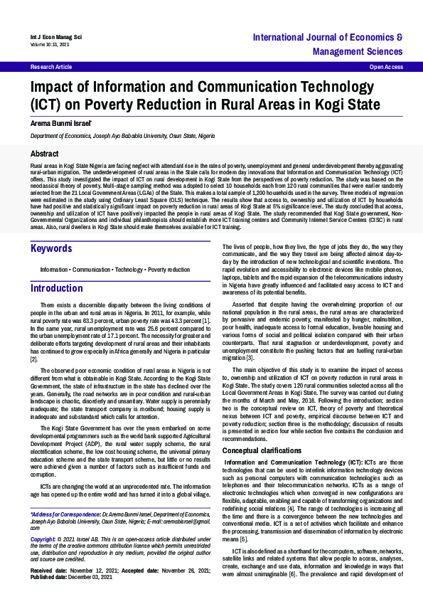 (PDF) Impact of Information and Communication Technology (ICT) on ...