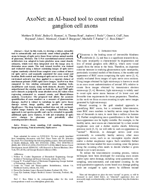(PDF) AxoNet: an AI-based tool to count retinal ganglion cell axons