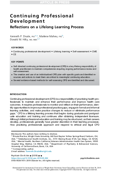 (PDF) Continuing Professional Development