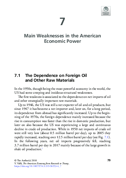 (PDF) Main Weaknesses in the American Economic Power