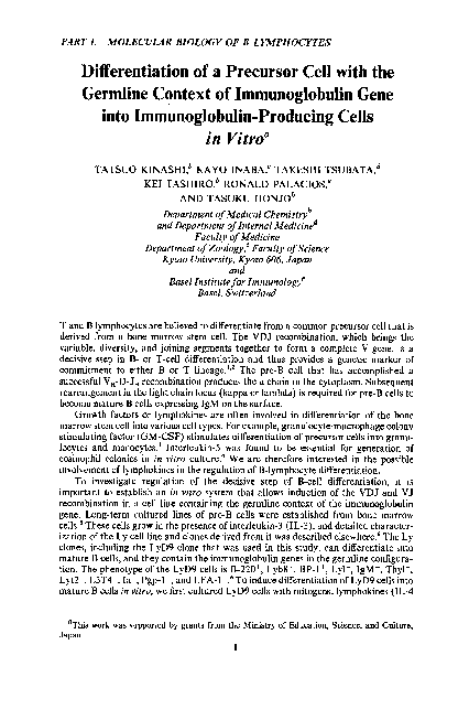 (PDF) Differentiation of a Precursor Cell with the Germline Context of ...