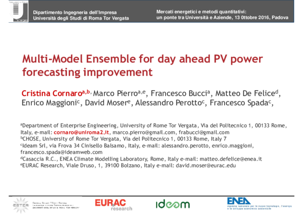 (PDF) Multi-Model Ensemble for Day Ahead PV Power Forecasting Improvement (PDF) Multi-Model Ensemble for Day Ahead PV Power Forecasting Improvement