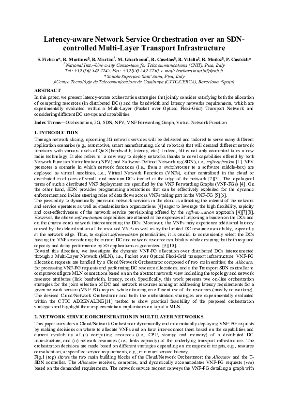 (PDF) Latency-Aware Network Service Orchestration over an SDN-Controlled Multi-Layer Transport ...