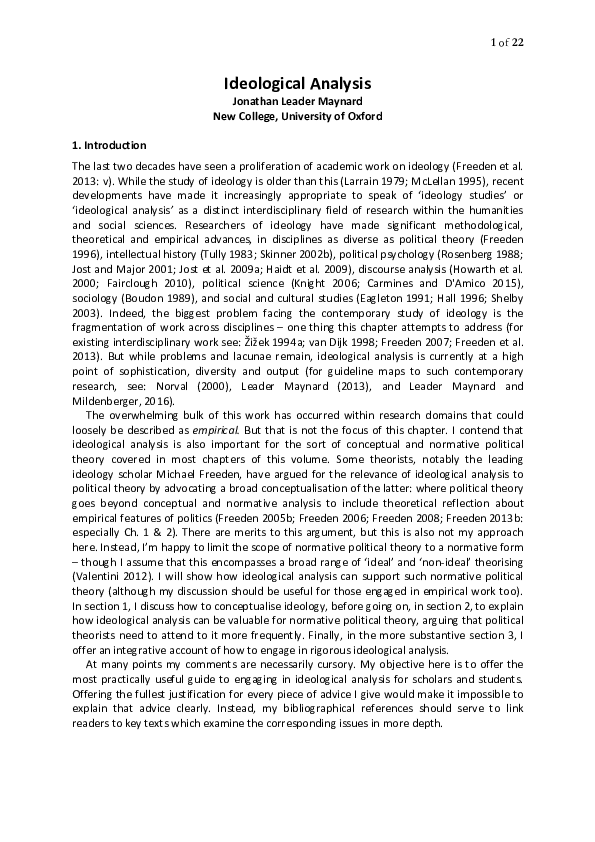 (PDF) Ideological Analysis