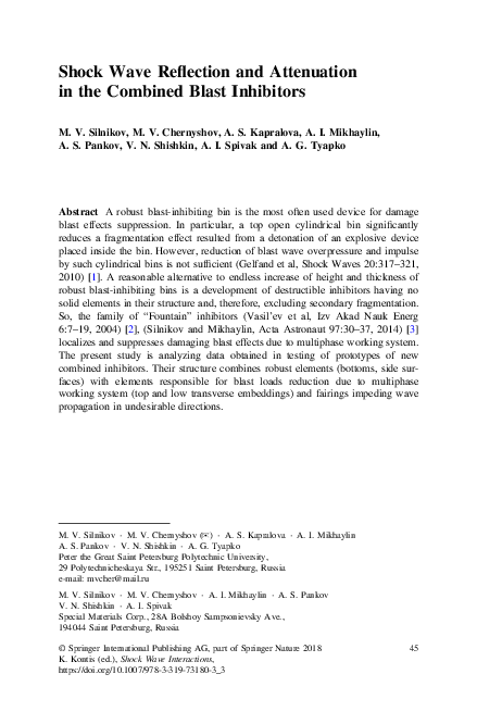 (PDF) Blast Wave Attenuation with Combined Inhibitors
