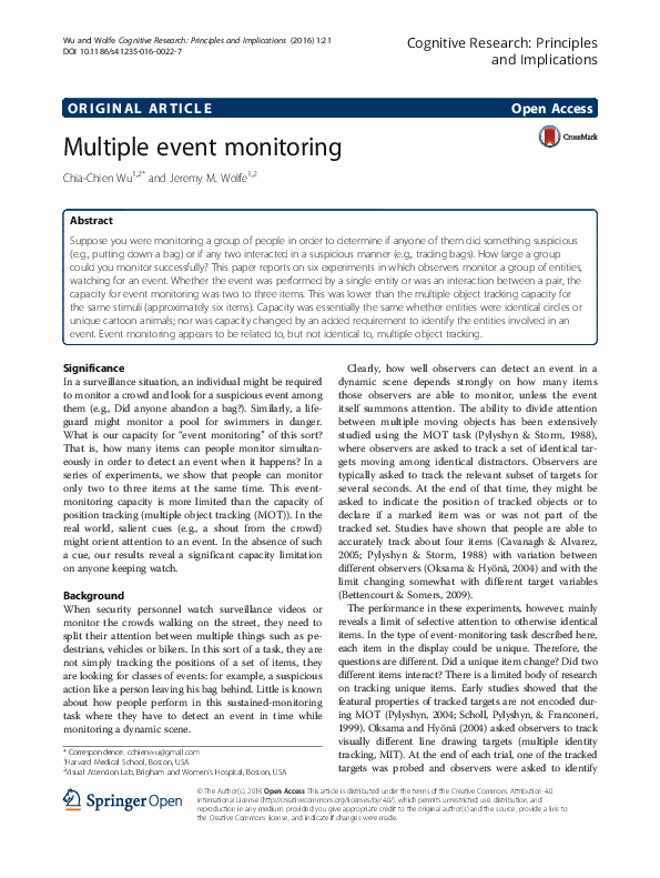 (PDF) Multiple event monitoring